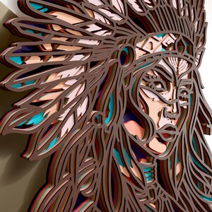 American Native Multilayer SVG. Laser Cut File. Layer Construction ...