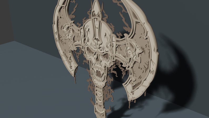Ax Multilayer SVG. Laser Cut File. Layer Skull Construction. Plywood ...