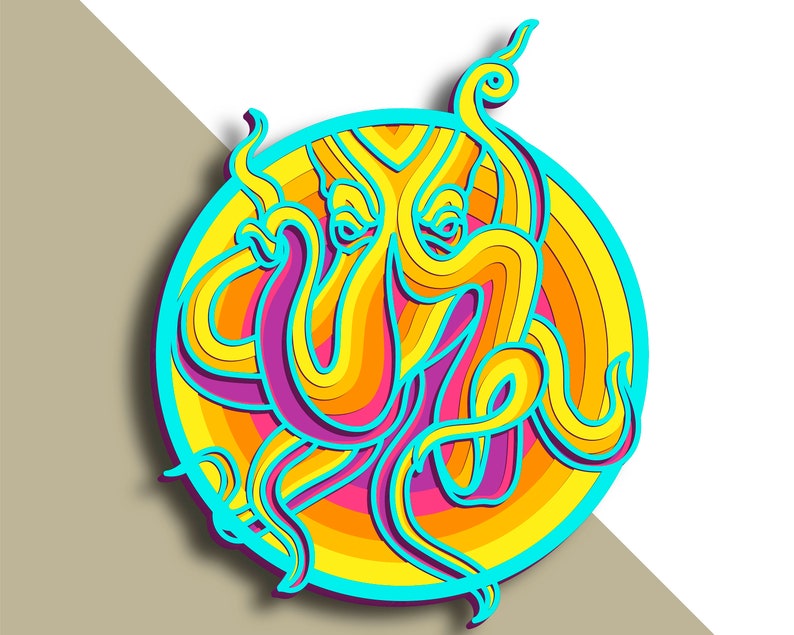 Octopus Multilayer SVG/ Octopus Cut File/ 3D Layer/ Plywood - Etsy