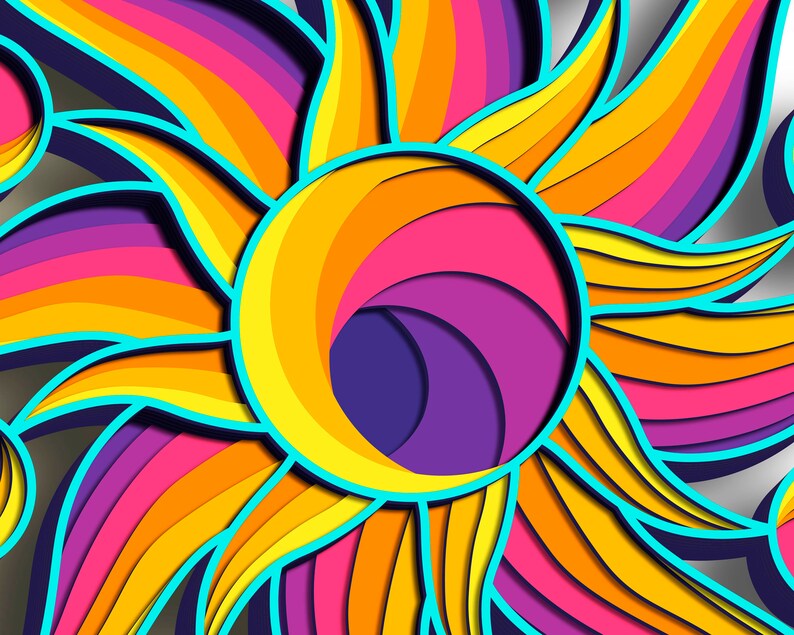 Sun Multilayer SVG/ Sun Cut File/ 3D Layer/ Plywood Cutting/ - Etsy