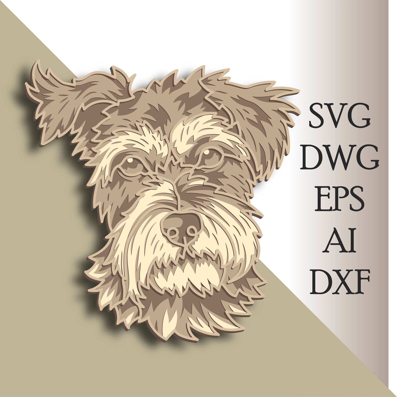 Schnauzer Multilayer SVG. Laser Cut File. Layer Construction. Plywood ...