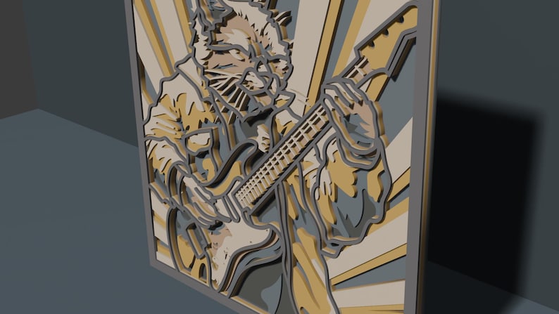 Cat Guitar Multilayer SVG. Laser Cut File. Layer Construction. Plywood ...