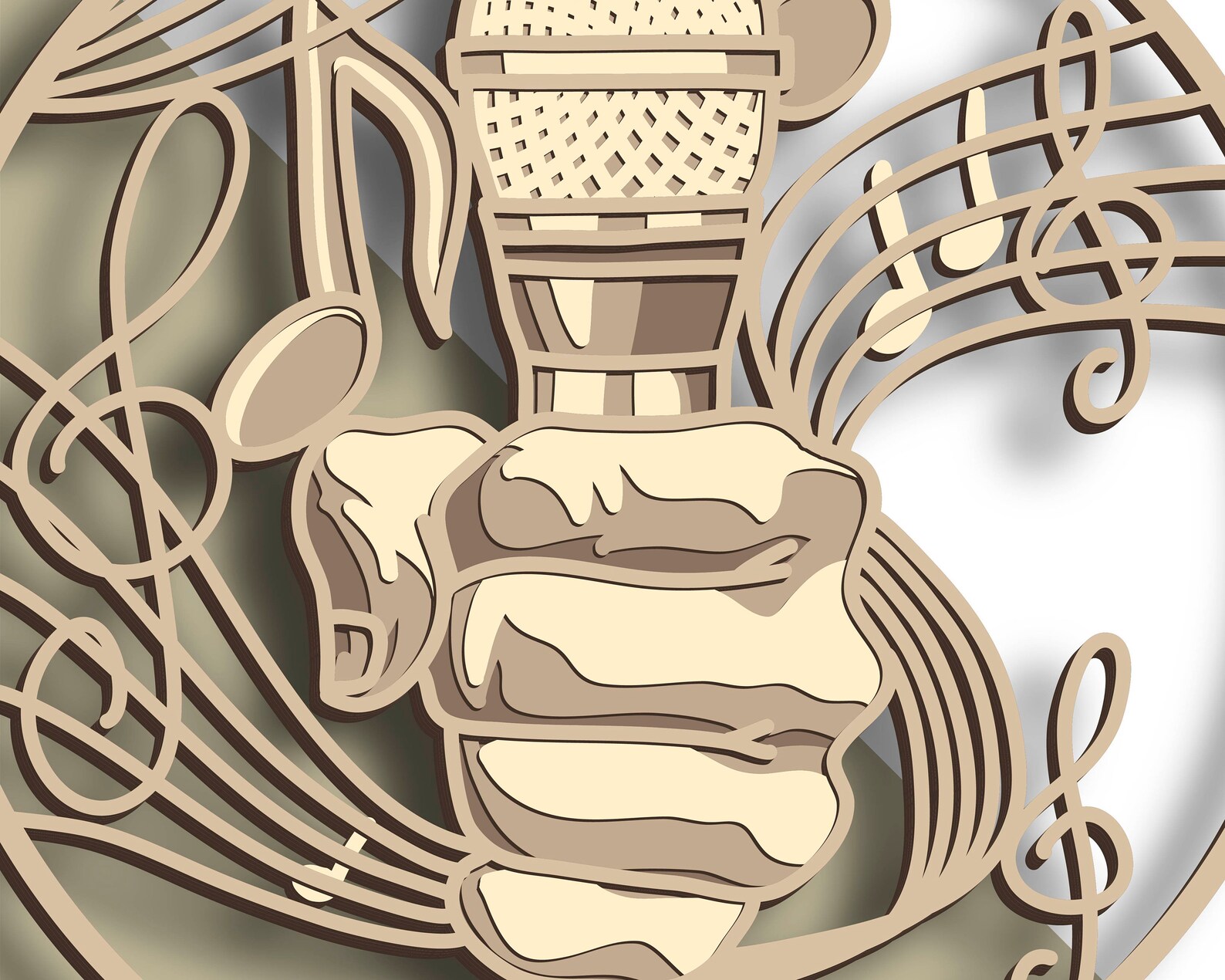 Music Bundle Multilayer Svg/ Music Bundle Cut File/ 3D Layer/ Plywood ...