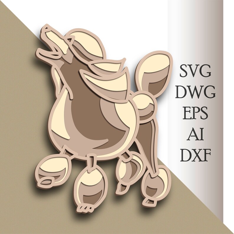 Poodle Multilayer SVG/ Poodle Cut File/ 3D Layer/ Plywood | Etsy