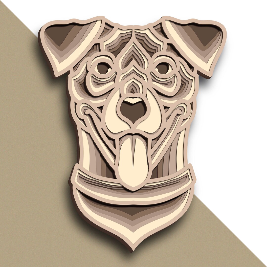 Dog SVG Multilayer. Laser Cut File. 3D Mandala. Paper Cutting. CNC. Pet ...