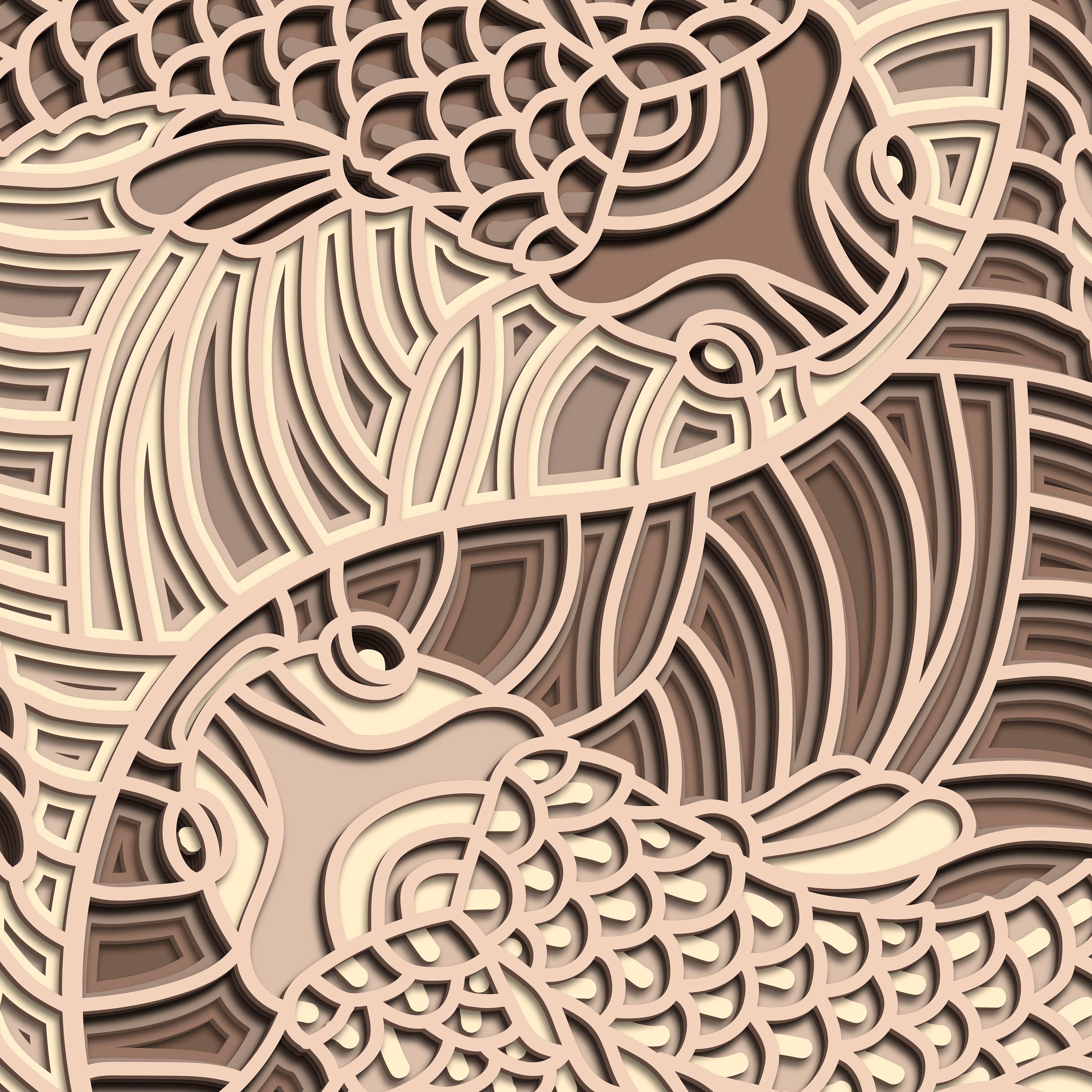 Yin Yang Fish Multilayer SVG/ Yin Yang Fish Cut File/ 3D - Etsy
