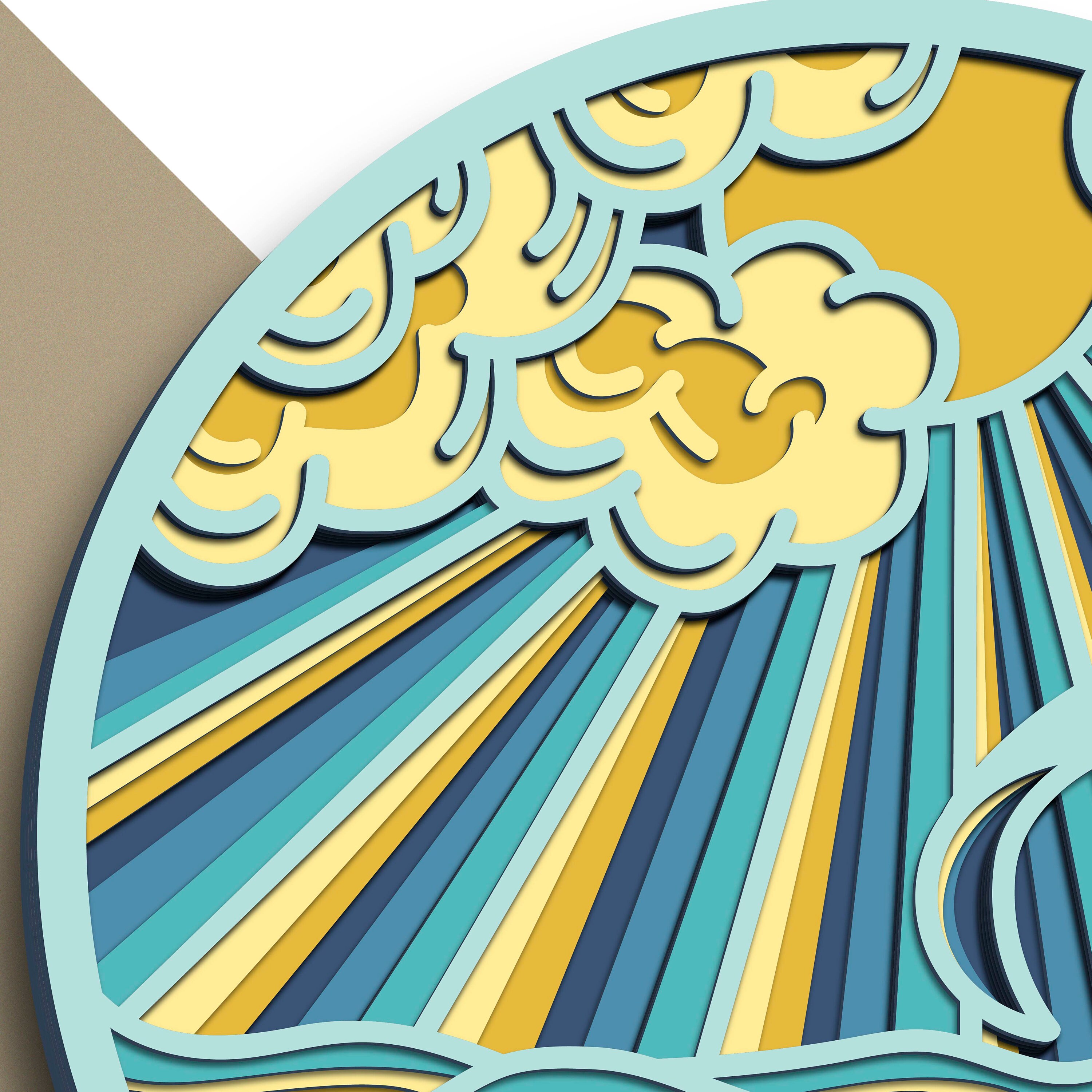 Ocean Multilayer SVG/ Ocean Cut File/ 3D Layer/ Plywood | Etsy Australia