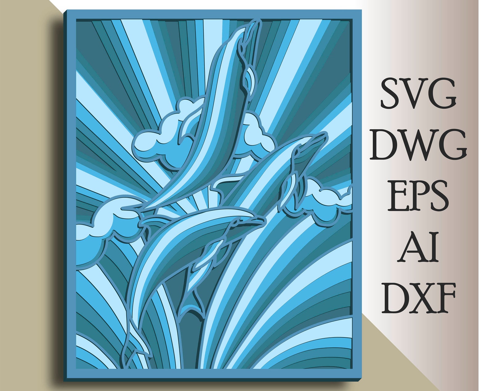 Dolphin Multilayer SVG/ Dolphin Cut File/ 3D Layer/ Plywood - Etsy