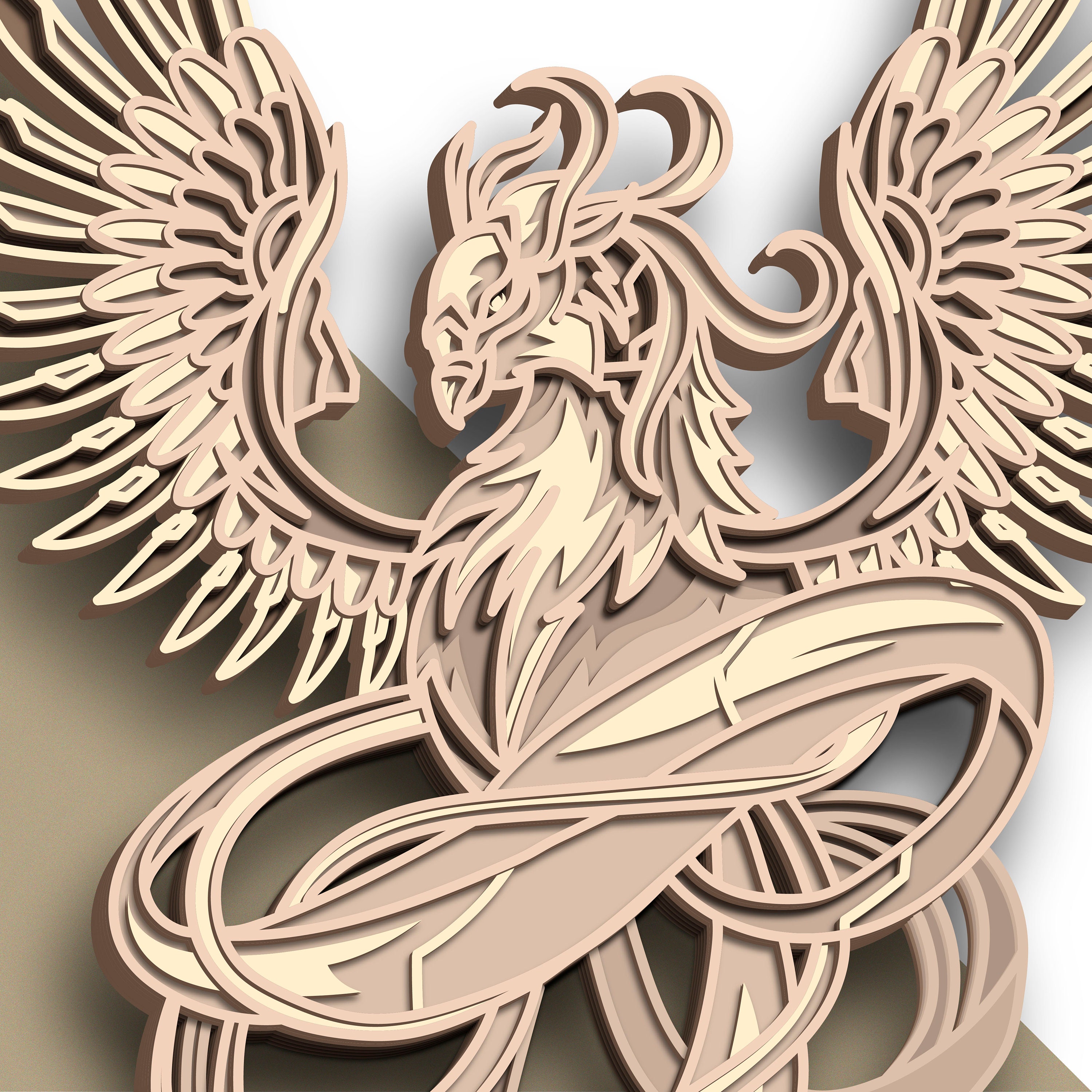 Phoenix Multilayer SVG/ Phoenix Cut File/ 3D Layer/ Plywood Cutting ...