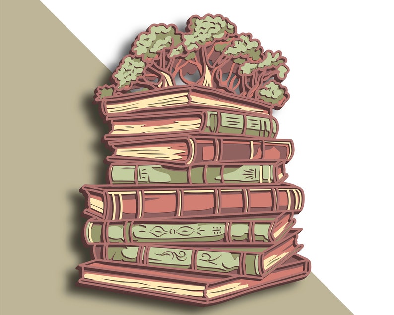 Book Multilayer SVG. Laser Cut File. Layer Construction. Plywood ...