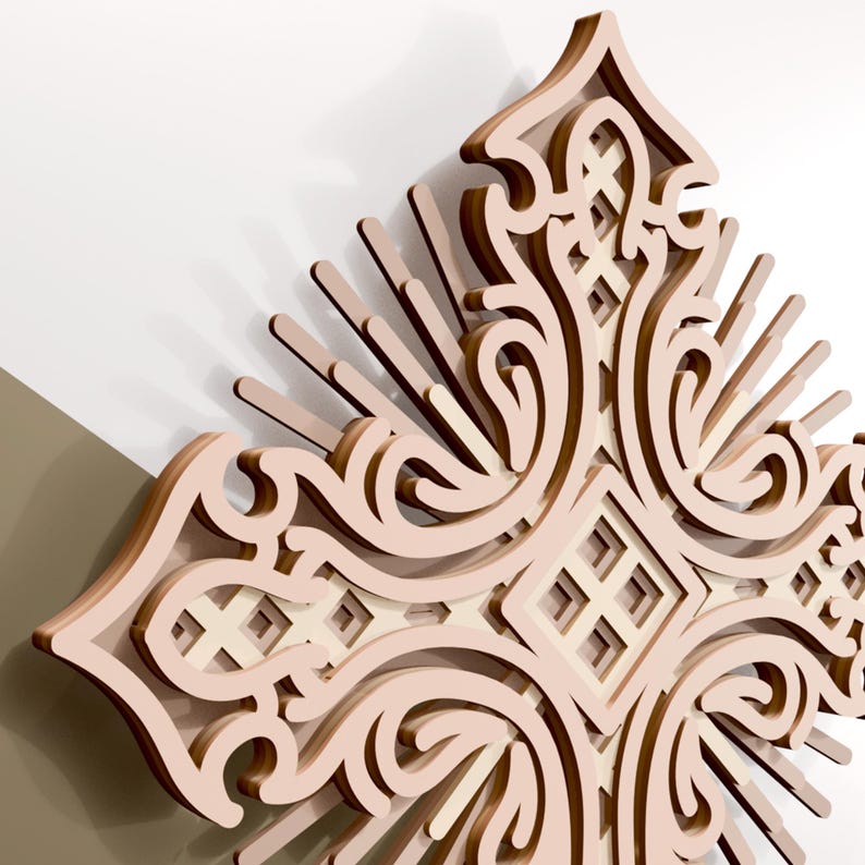 Cross Multilayer SVG. Laser Cut File. Layer Construction. Plywood ...