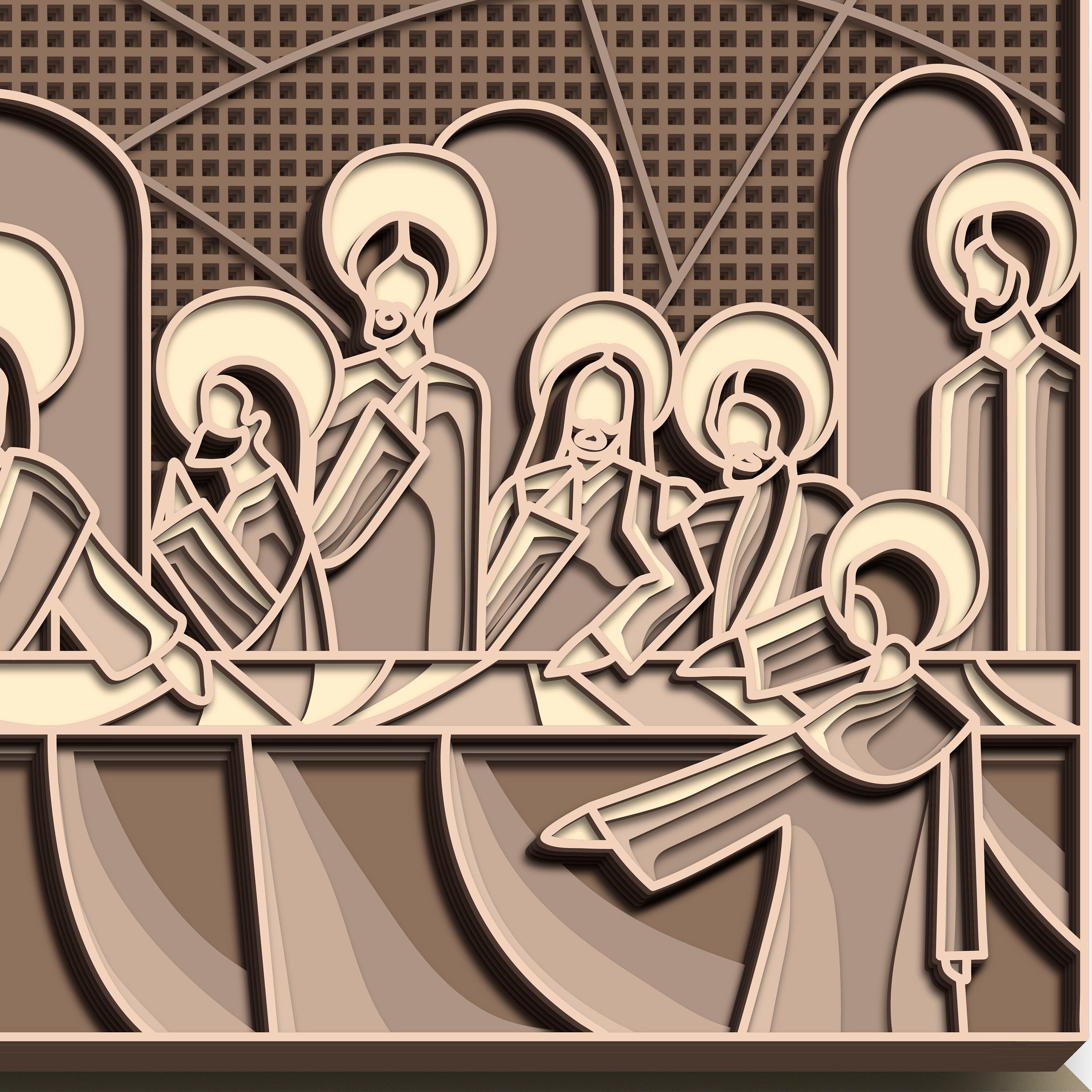 The Last Supper Multilayer SVG/ the Last Supper Cut File/ 3D | Etsy India