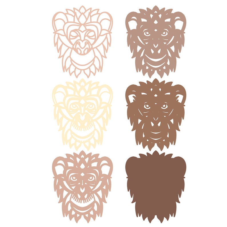Monkey Multilayer SVG/ Monkey Cut File/ 3D Layer/ Plywood - Etsy