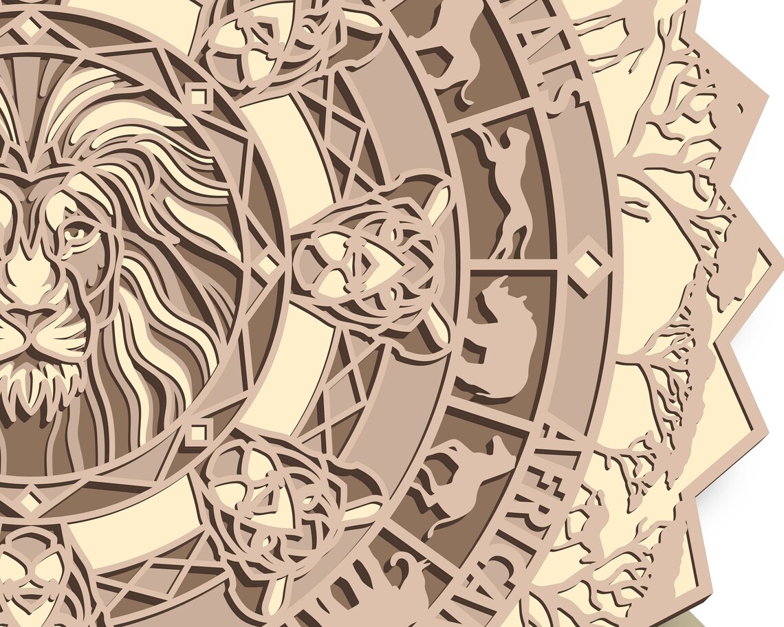 Lion Bundle Multilayer Svg/ Lion Bundle Laser Cut File/ 3D Layer ...
