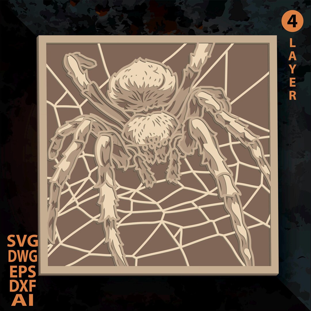Spider Multilayer SVG. Laser Cut File. Layer Construction. Plywood ...