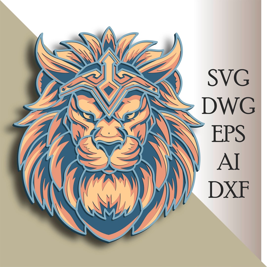Lion Multilayer SVG/ Lion Cut File/ 3D Layer/ Plywood Cutting/ Paper ...