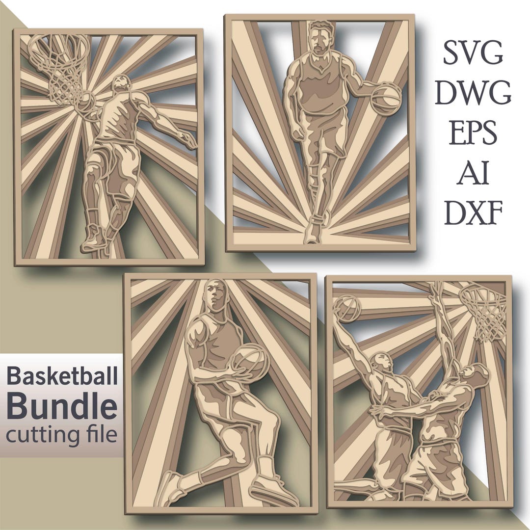 Basketball Bundle Multilayer SVG. Laser Cut File. Layer Construction ...