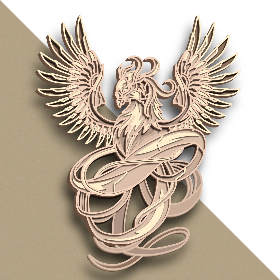 Phoenix Multilayer SVG/ Phoenix Cut File/ 3D Layer/ Plywood Cutting ...