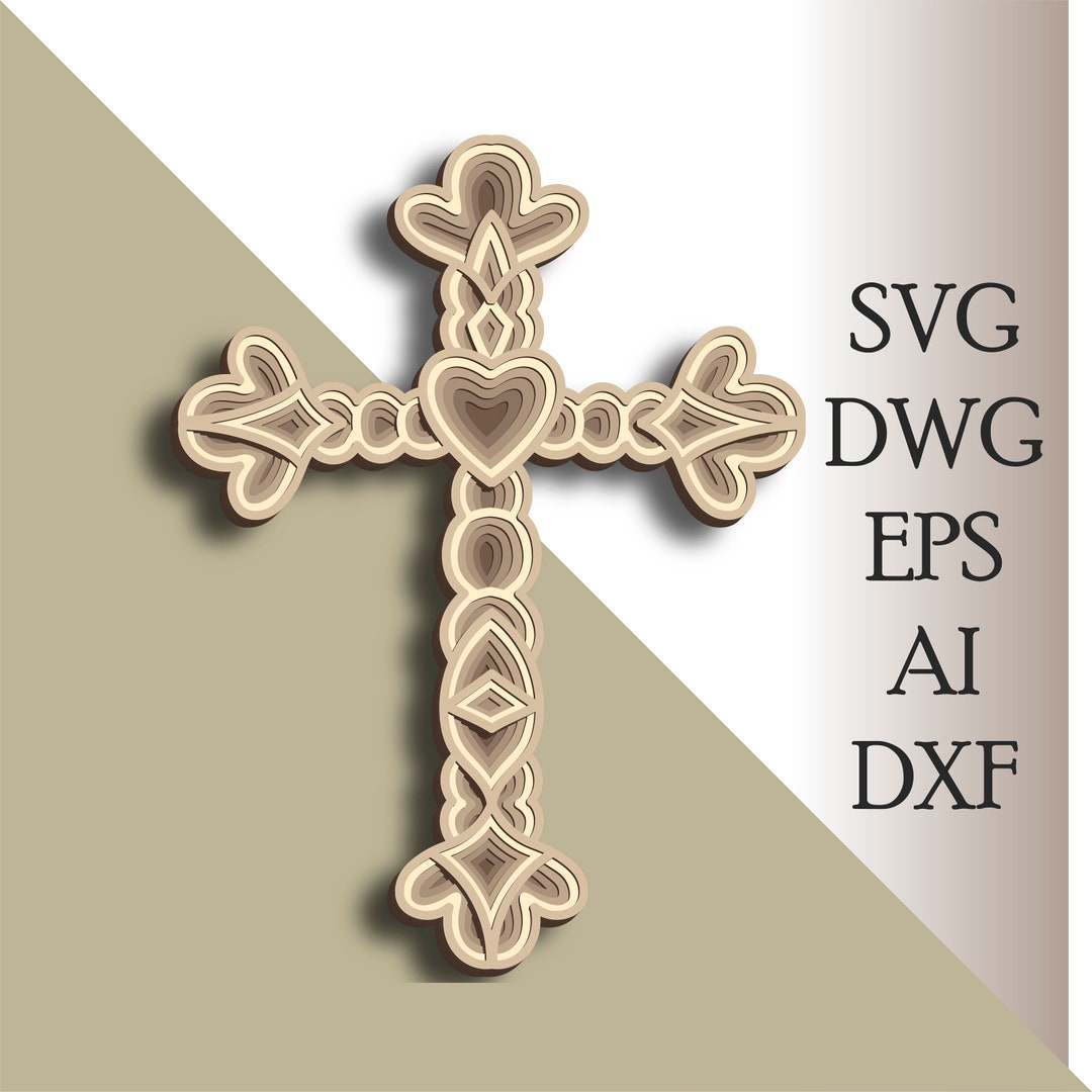 Cross Multilayer SVG/ Cross Cut File/ 3D Layer/ Plywood Cutting/ Paper ...