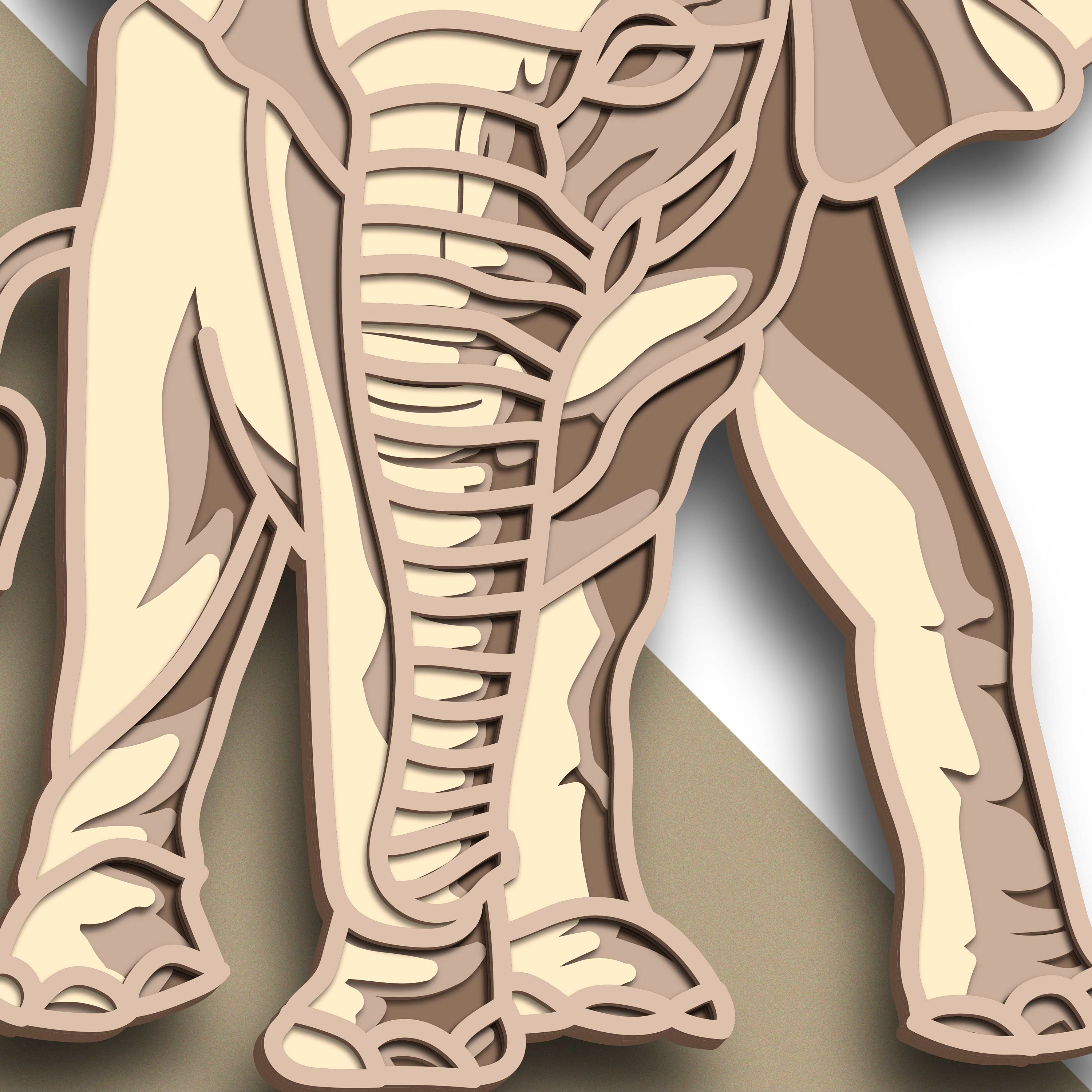 Elephant Multilayer SVG/ Elephant Cut File/ 3D Layer/ Plywood | Etsy