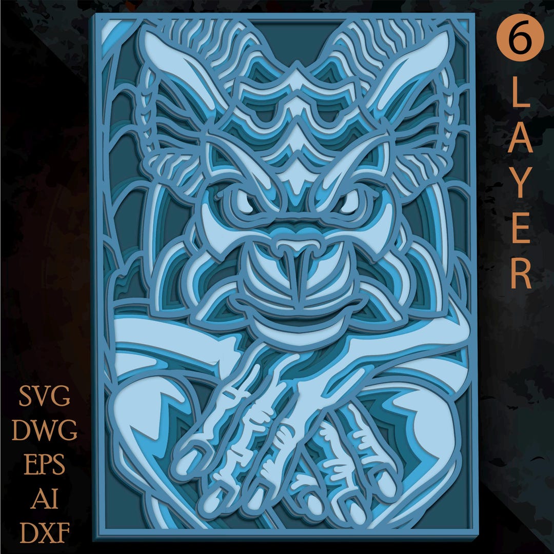 3D Gargoyle Multilayer SVG. Laser Cut File. Layer Construction. Plywood ...