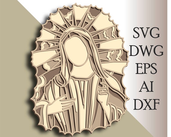 Virgin Mary Multilayer SVG/ Virgin Mary Cut File/ 3D Layer/ - Etsy