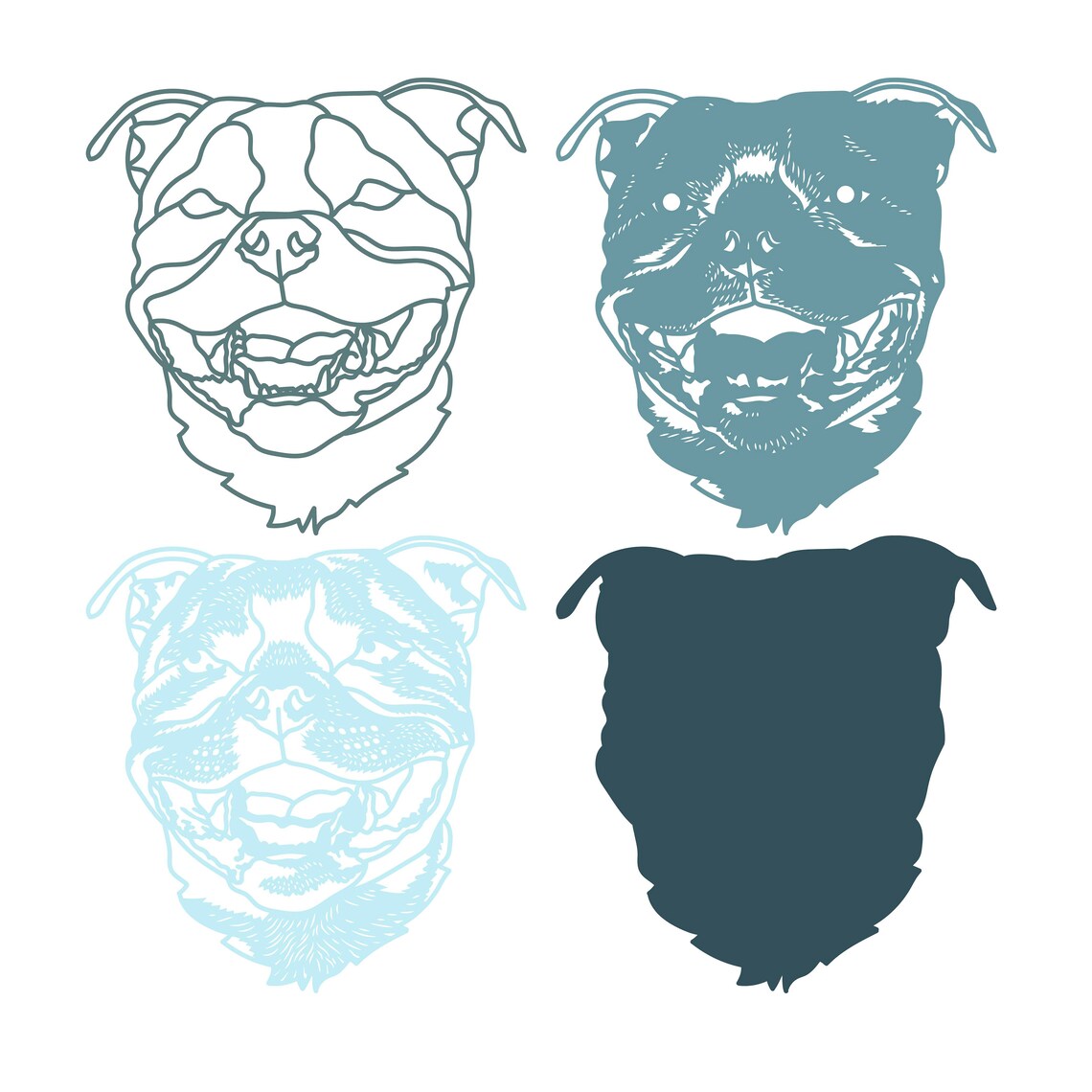 Staffordshire Bull Terrier Multilayer SVG. Laser Cut File. Layer ...
