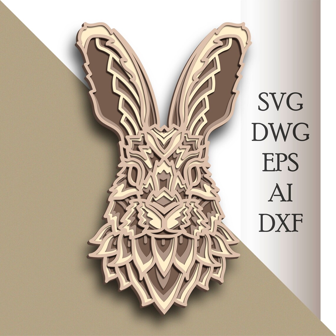 Rabbit Multilayer SVG/ Rabbit Cut File/ 3D Layer/ Plywood | Etsy