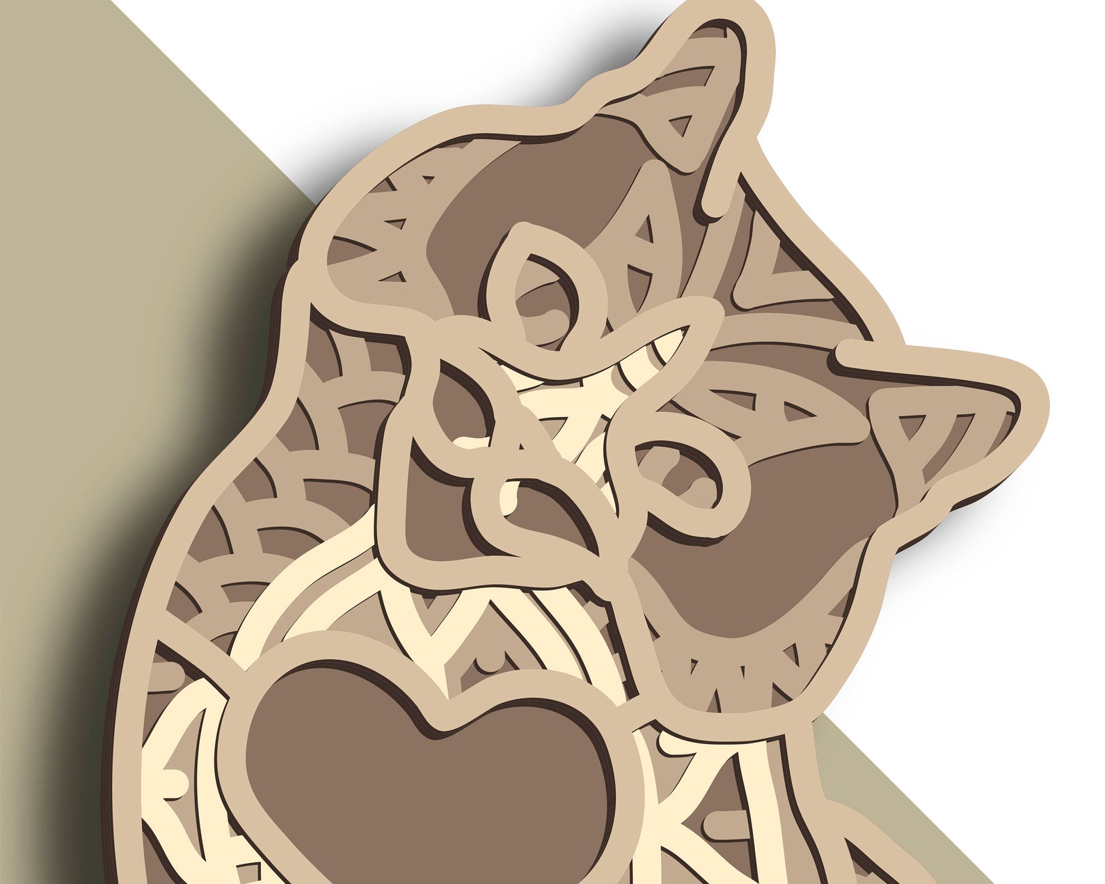 Cat Multilayer SVG/ Cat Cut File/ 3D Layer/ Plywood Cutting/ - Etsy