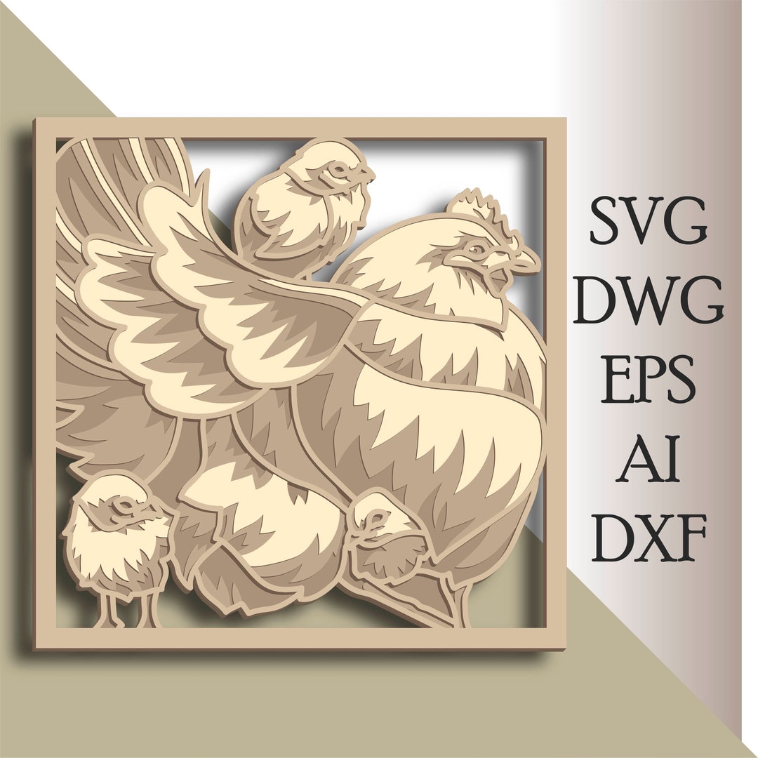 Chicken Multilayer SVG/ Chicken Cut File/ 3D Layer/ Plywood Cutting ...