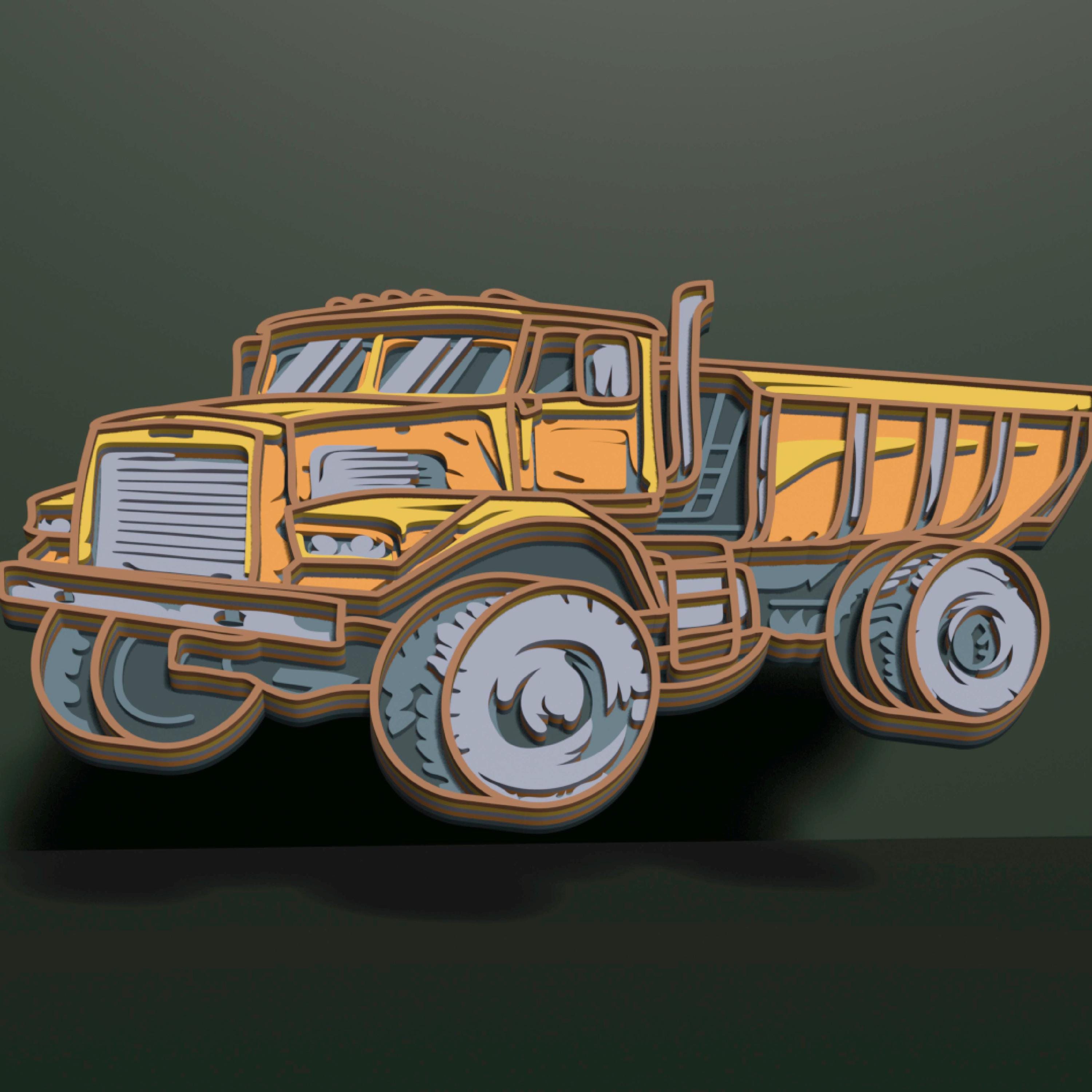 Dump Truck Laser Cut File. Layer Construction. Plywood Cutting. CNC ...