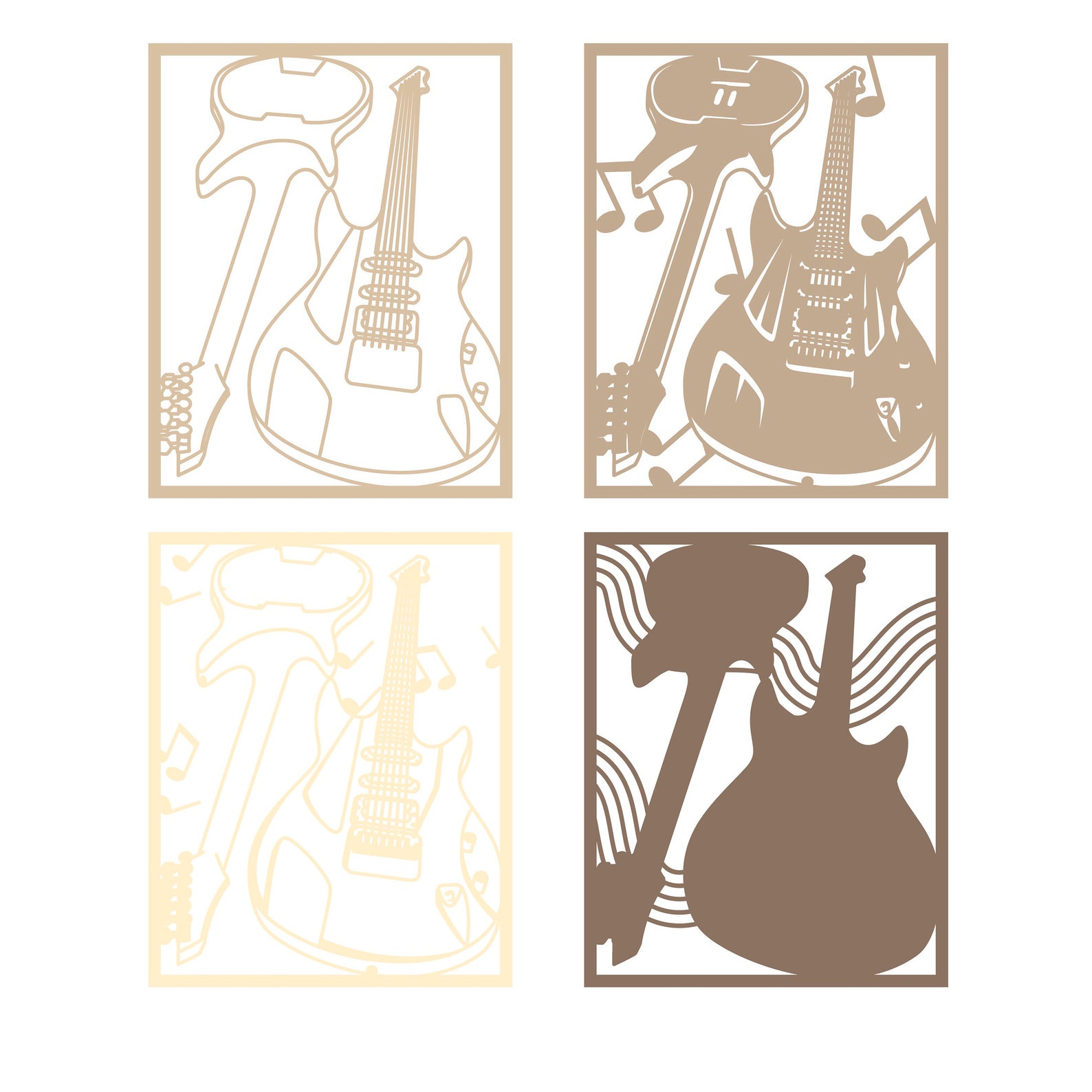 Guitar Multilayer SVG/ Guitar Cut File/ 3D Layer/ Plywood Cutting ...