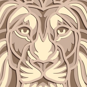 Lion Multilayer SVG/ Lion Cut File/ 3D Layer/ Plywood Cutting/ Paper ...
