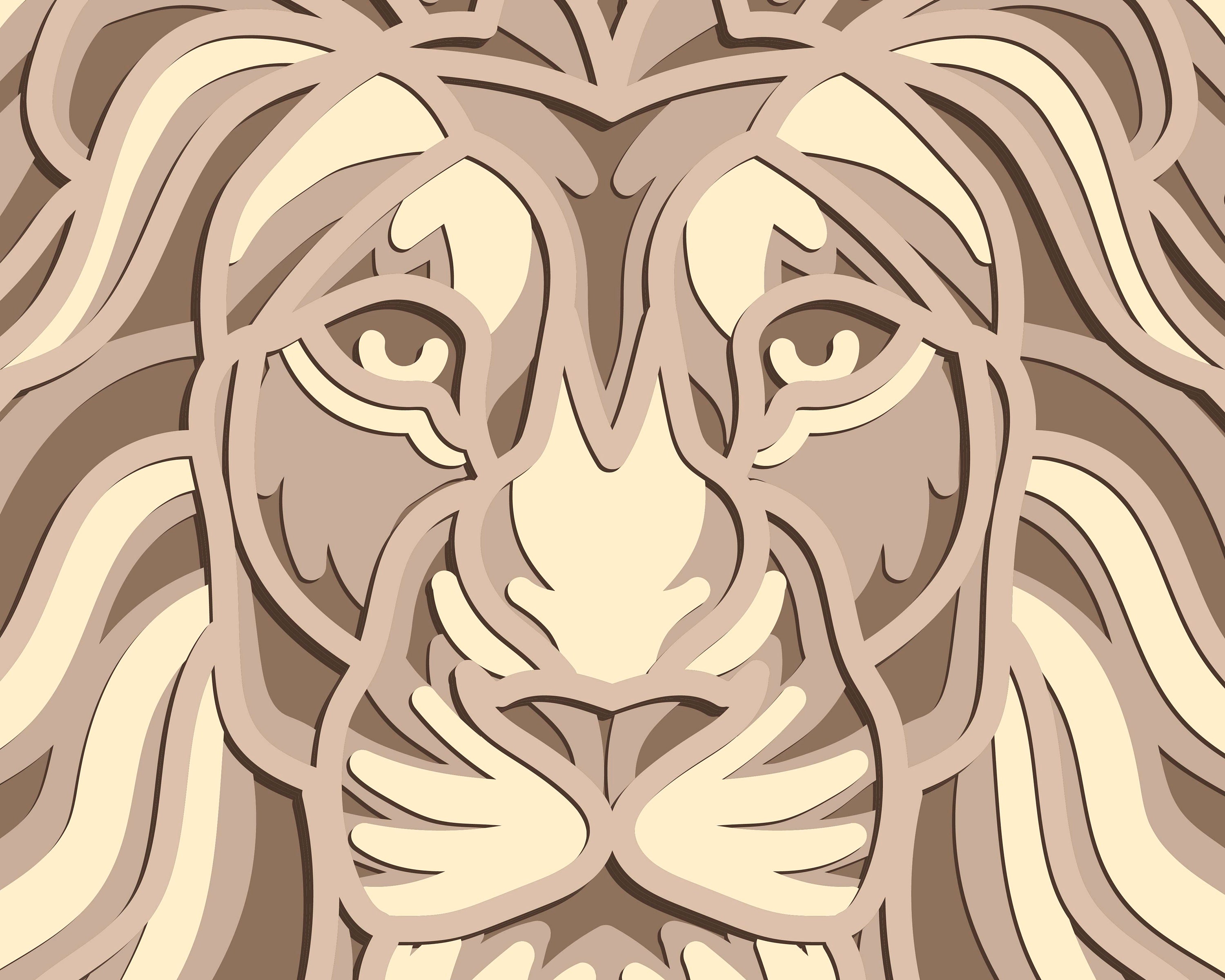 Lion Multilayer SVG/ Lion Cut File/ 3D Layer/ Plywood Cutting/ | Etsy UK