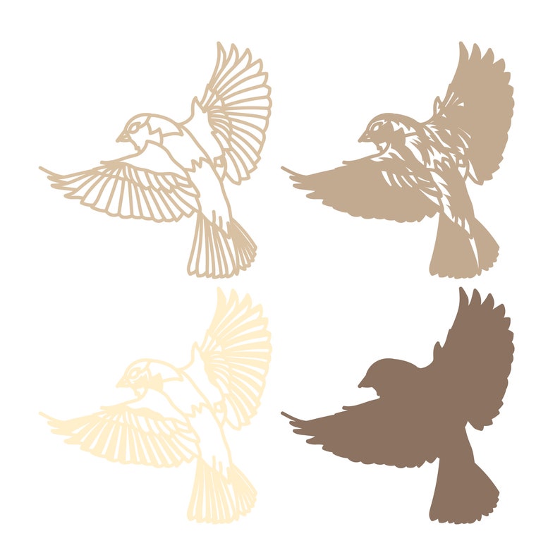 Sparrow 3D Multilayer SVG/ Sparrow Zentangle Cut File/ 3D - Etsy
