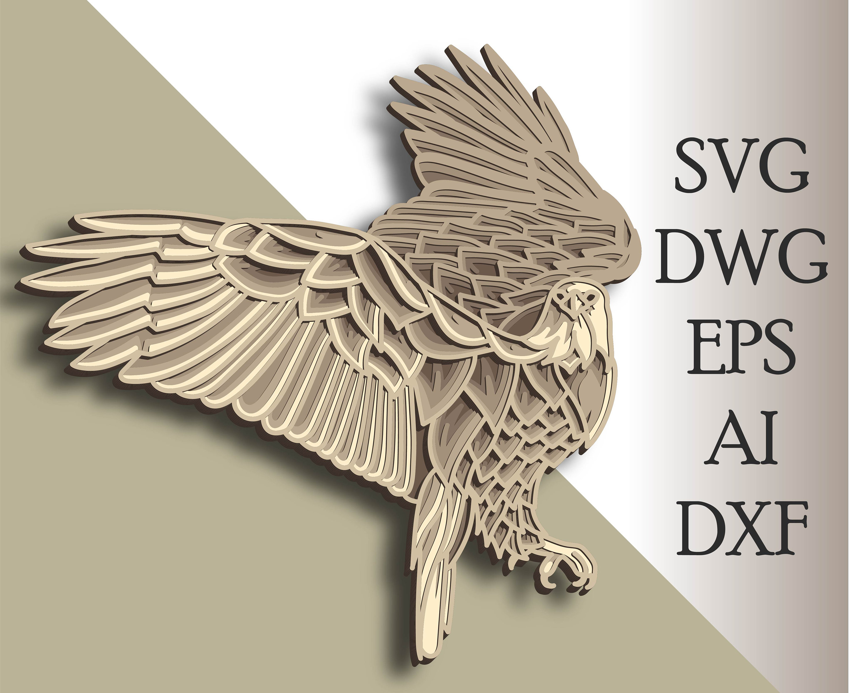 Eagle Multilayer SVG/ Eagle Cut File/ 3D Layer/ Plywood | Etsy