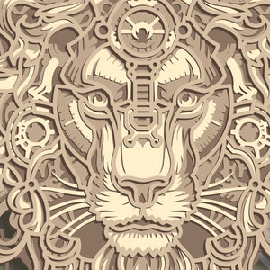 Lion Multilayer SVG/ Lion Cut File/ 3D Layer/ Plywood Cutting/ Paper ...