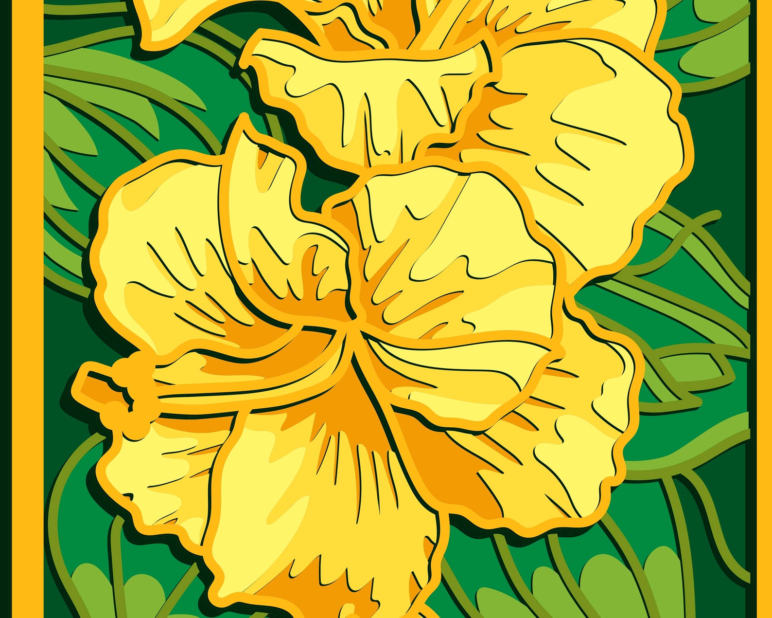 Hibiscus 3D Multilayer SVG/ Hibiscus Zentangle Cut File/ 3D - Etsy