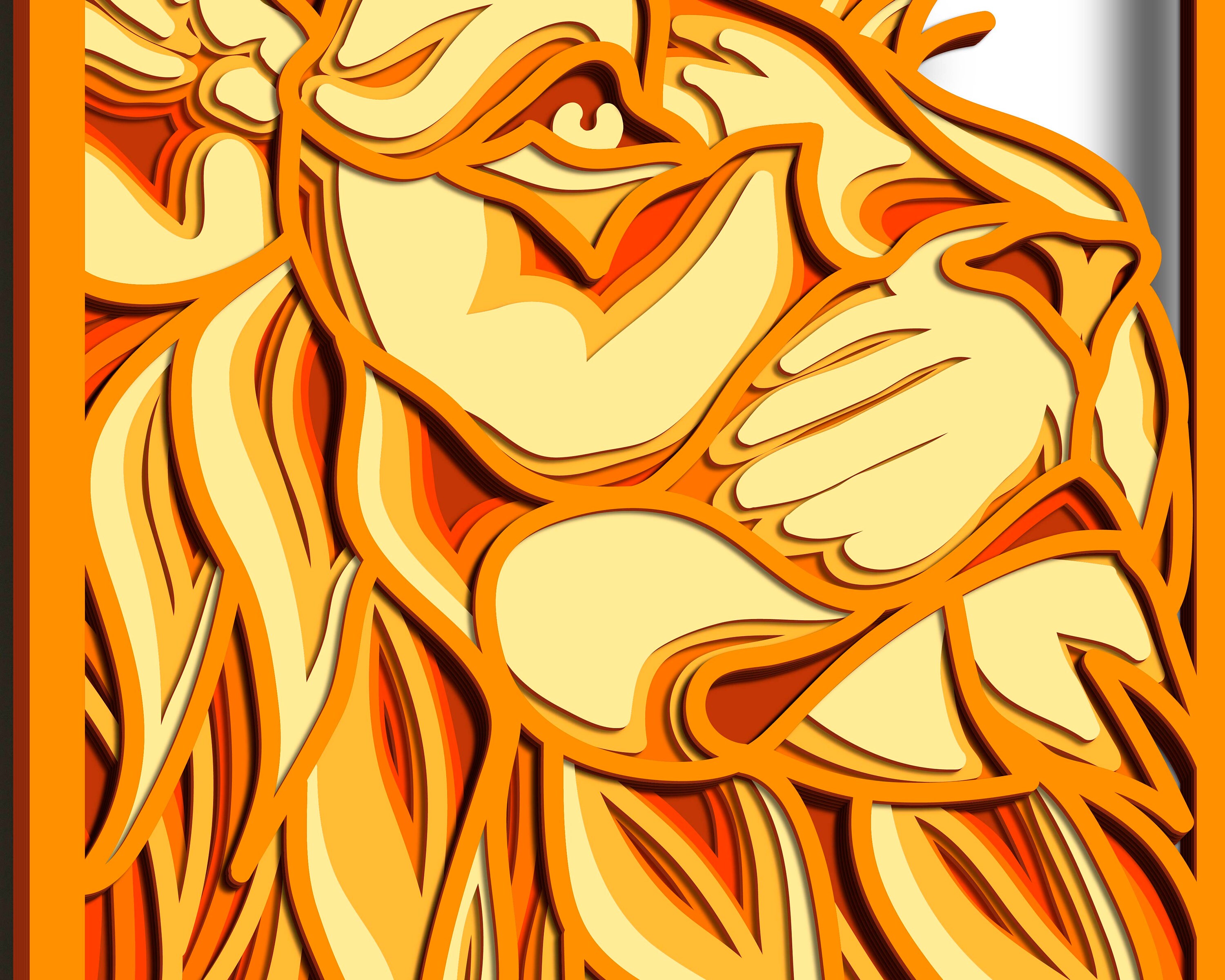 Lion Multilayer SVG/ Lion Cut File/ 3D Layer/ Plywood Cutting/ Paper ...
