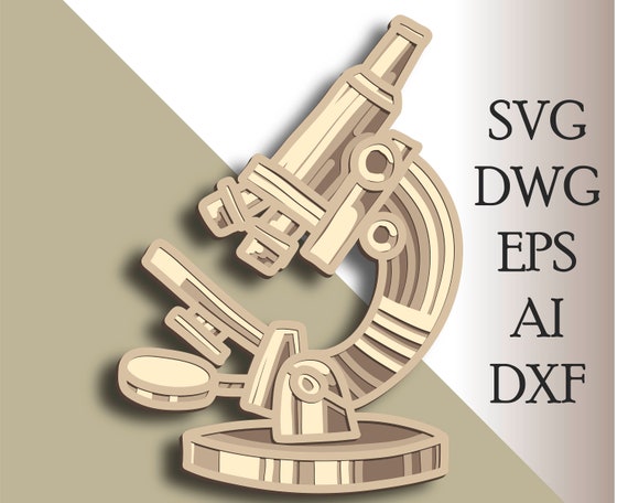 Microscope Multilayer SVG/ Microscope Cut File/ 3D Layer/ - Etsy