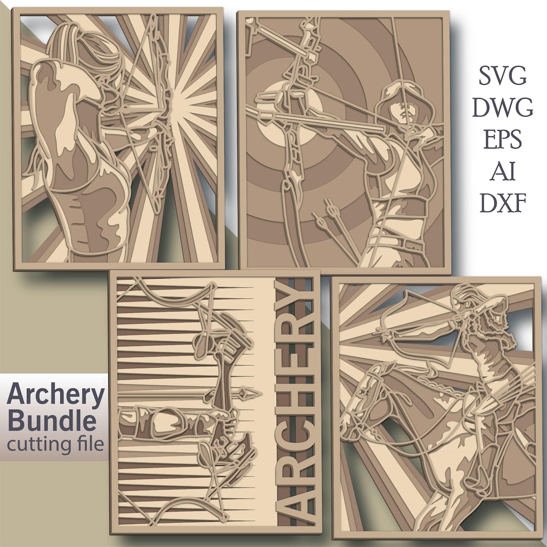 Archery Bundle Multilayer Svg/ Archery Bundle Laser Cut File/ 3D Layer ...