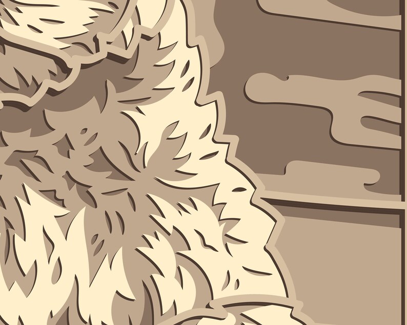 3D Goldendoodle Multilayer SVG. Laser Cut File. Layer Construction ...