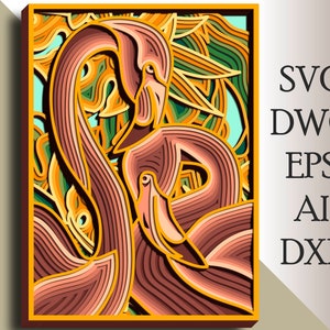 Flamingo Multilayer SVG/ Flamingo Cut File/ 3D Layer/ Plywood - Etsy