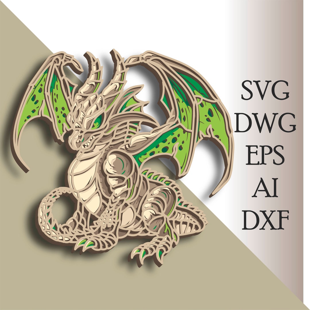 Dragon Multilayer SVG/ Dragon Cut File/ 3D Layer/ Plywood Cutting ...