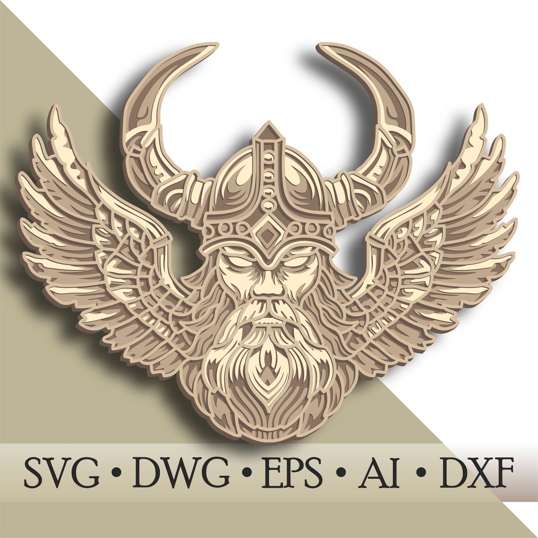 Viking Multilayer SVG/ Viking Cut File/ 3D Layer/ Plywood Cutting ...