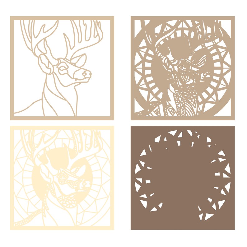 Deer Multilayer SVG. Laser Cut File. Layer Construction. Plywood ...