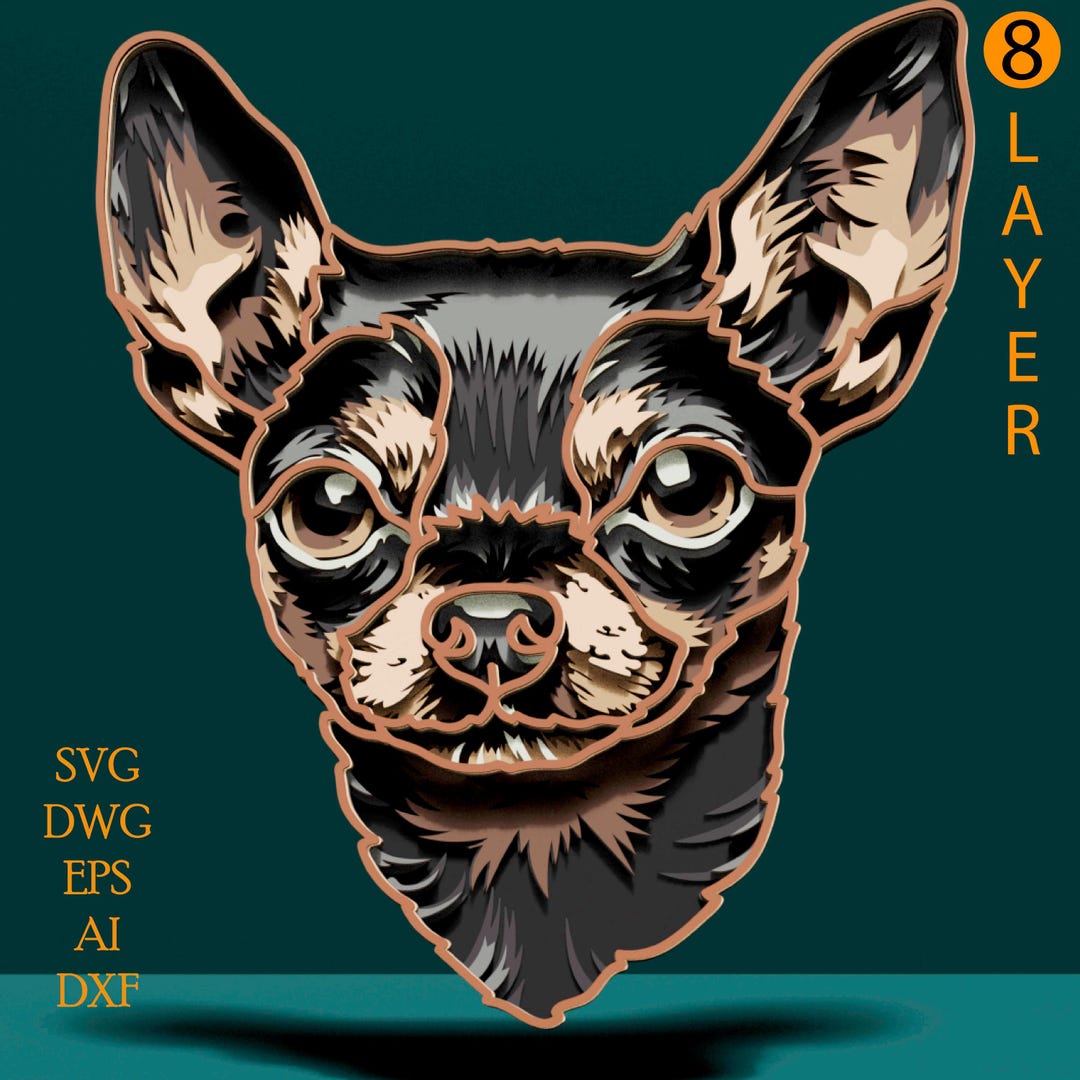 Chihuahua Multilayer SVG. Laser Cut File. Layer Construction. Plywood ...