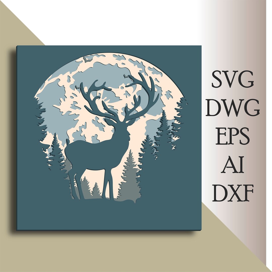 3D Deer Multilayer SVG. Laser Cut File. Layer Construction. Plywood ...
