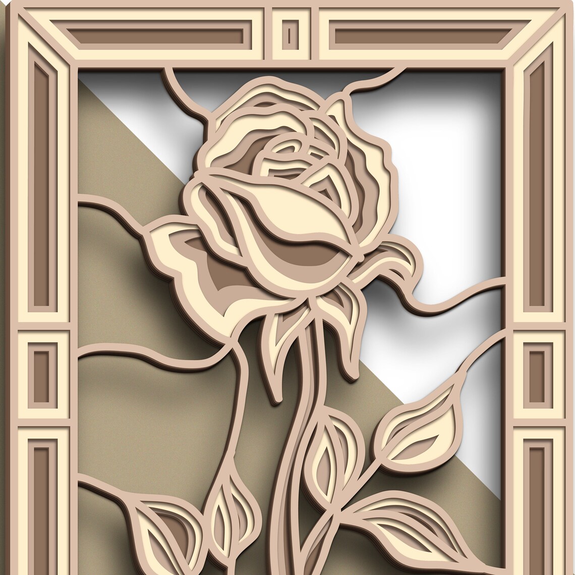 Rose Multilayer SVG/ Rose Cut File/ 3D Layer/ Plywood Cutting/ - Etsy ...