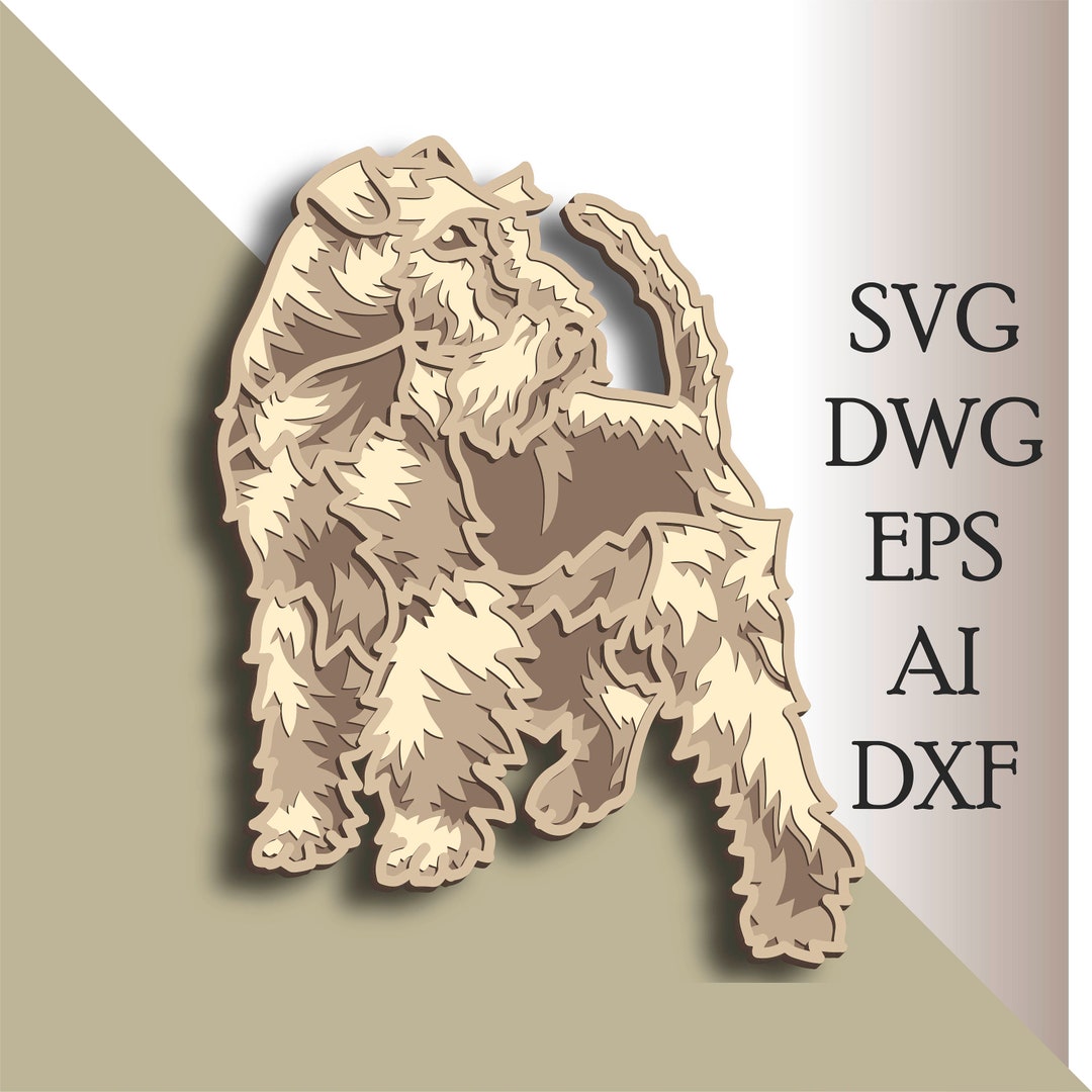 Airedale Multilayer SVG/ Airedale Cut File/ 3D Layer/ Plywood Cutting ...